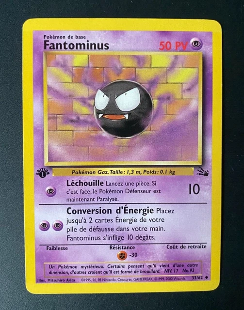CARTE POKÉMON FANTOMINUS 33/62 Fossile Edition 1 EUR 1,50 - PicClick FR