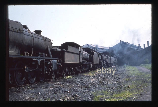 35MM SLIDE - ex LMS 8F's ex GWR 2-8-0 & BR 9F locos outside Gloucester ...
