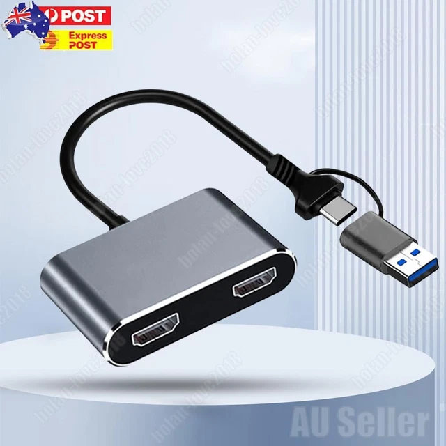 USB 3.0 TYPE-C To Dual HD Dual Monitor Converter Useful for Desktop ...