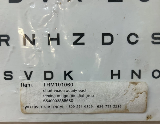 VINTAGE ASTIGMATIC CHART With Snellen Scale Letter Eye Chart ...