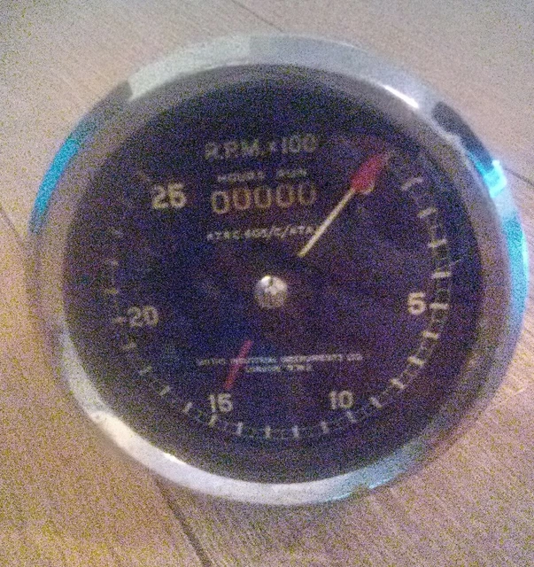 ANTIQUE SMITHS ATRC 5 Inch Rev Counter / Tachometer With Right Angle ...