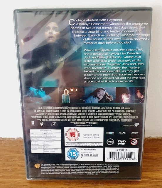 ONE MISSED CALL Dvd Horror Movie Film £10.77 - PicClick UK