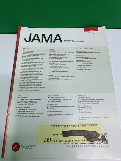 JAMA JOURNAL OF THE AMERICAN MEDICAL ASSOCIATION August 8, 2017 $2.24 ...