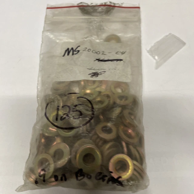 MS20002C4 WASHERS MILITARY Standards Aircraft Aerospace Lot Of 125 $6. ...