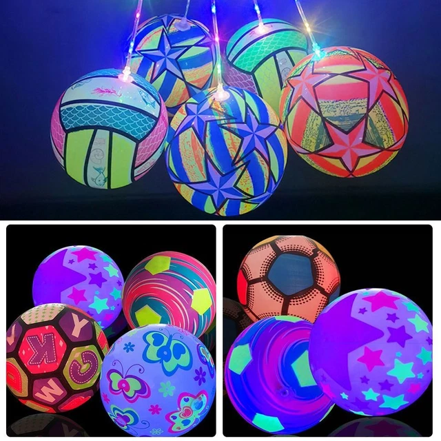BOUNCY FOOTBALL FITNESS Skipping Ball LED Flashing Light Flashing ...