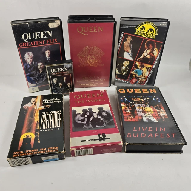QUEEN VHS BUNDLE Lot Works Live In Budapest Box of Flix Great Pretender ...