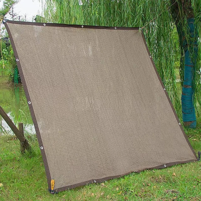 BROWN SUNSHADE NET Garden Sun Shelter Fence Privacy Screen Mesh Outdoor ...