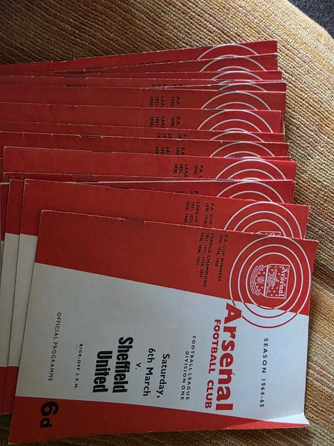 16 X ARSENAL Home Programmes From Season 1964-65 L17 £15.07 - PicClick UK