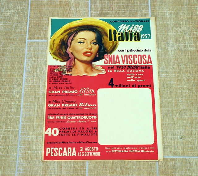 MISS ITALIA 1957 fotobusta poster Mangano Lollobrigida Sophia Loren ...