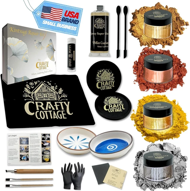 KINTSUGI POTTERY KIT - Japanese Ceramic Gold Repair $123.39 - PicClick CA