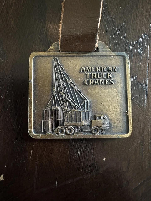 VINTAGE ANTIQUE POCKET watch fob AMERICAN CRAWLER CRANES EXCAVATORS ...