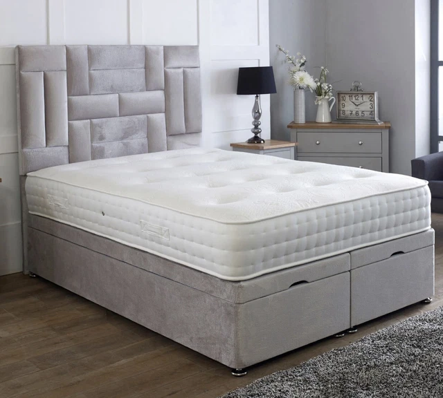 STORAGE DIVAN GASLIFT Ottoman Bed With Multi Panel Floor Standing ...