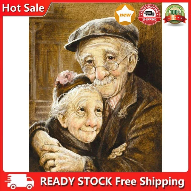 QUADRO DA COLORARE dipinto a olio per numeri coupé anziani disegno ...