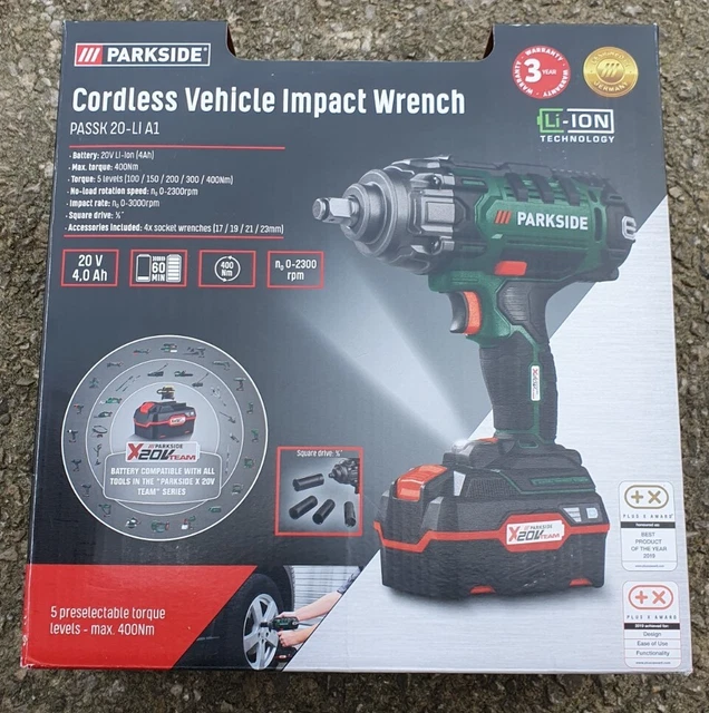 PARKSIDE 20 VOLT 20 V Driver chiave a percussione senza fili - batteria ...