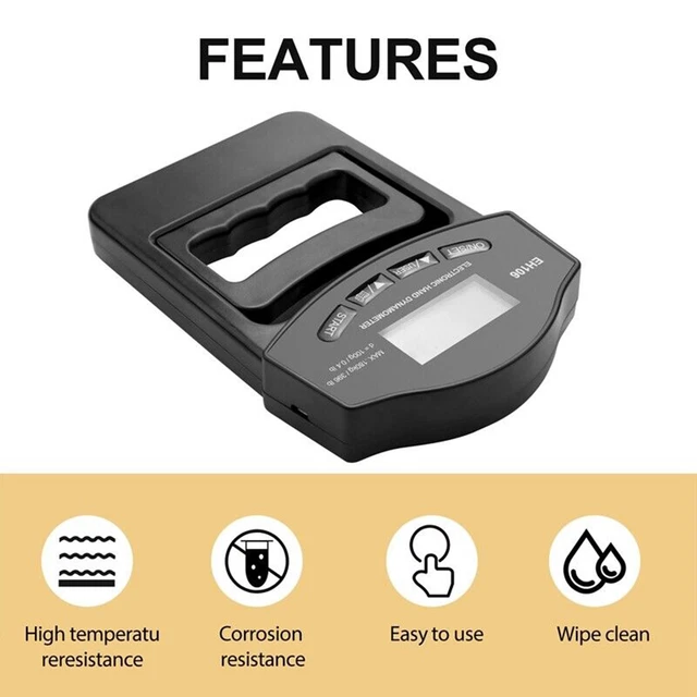 396LBS/180KG GRIP STRENGTH Tester Digital Hand Dynamometer Grip ...