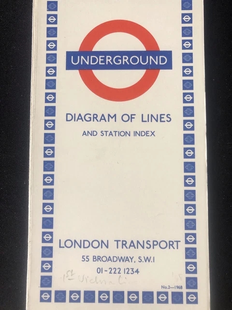 LONDON UNDERGROUND TUBE Map No.2 1968 (Ref 168/169Z/250,000) £17.00 ...