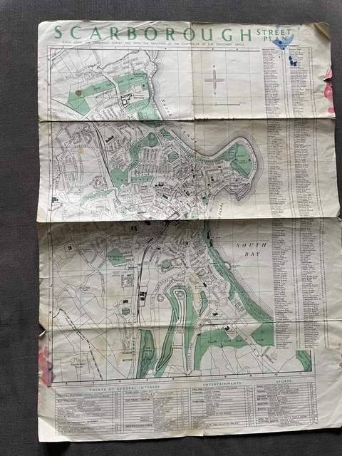 1930S-1940S MAP OF Scarborough including street plan, parks and local ...