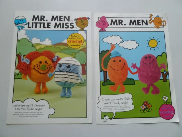 MR MEN LITTLE Miss Toy Crochet Patterns-Bump/Trouble/Tickle/Greedy £1. ...