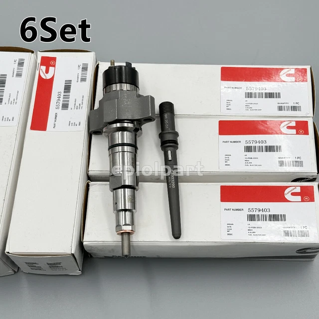6SET DIESEL COMMON Rail Fuel Injector 5579403 For Cummins 8.9L ISC/ISL ...