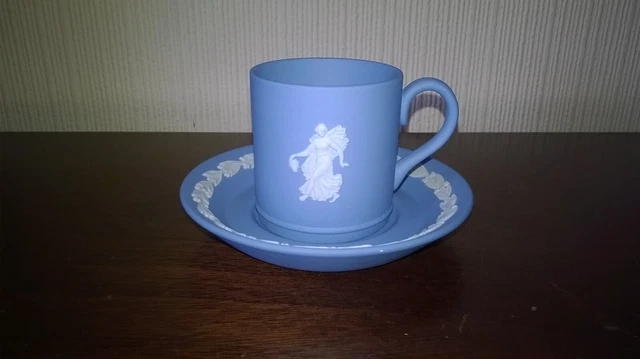 WEDGWOOD JASPER WARE Blue Floral Girl Dancing Hours Cup & Saucer £39.95 ...