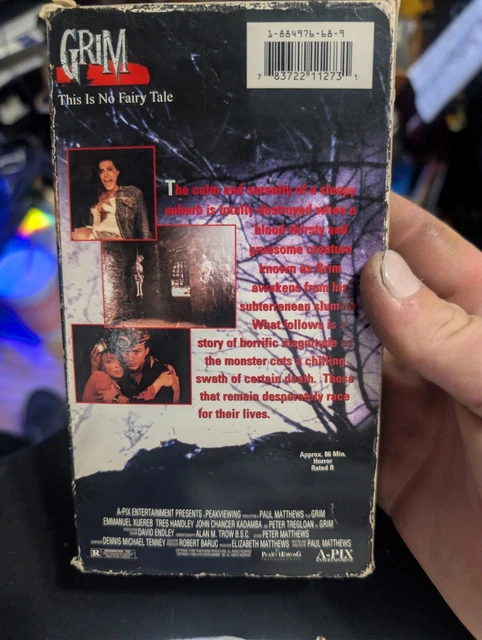 GRIM VHS 1995 Horror Gore Creature Feature Rare OOP A-pix Video ...