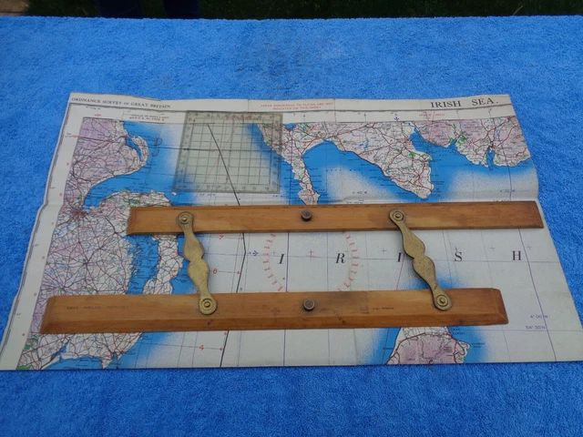 WW2 1939 RAF A.M. Air Ministry Parallel Ruler & Douglas Protractor ...