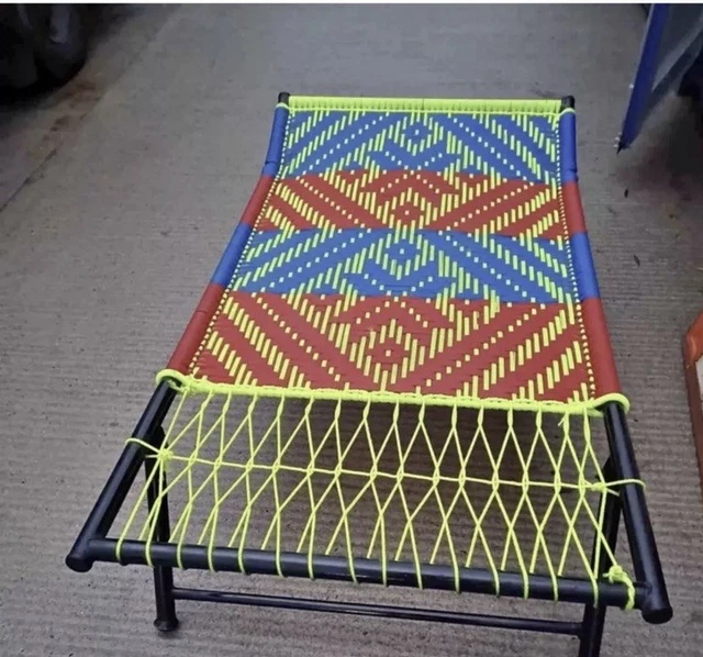 CHARPAI BED (MANJI) desi bed with solid metal fordable legs £114.99 ...