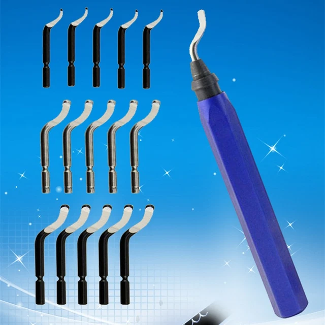 DEBURRING TOOL WITH 15 Extra High Speed Steel Blades Works on Metal ...