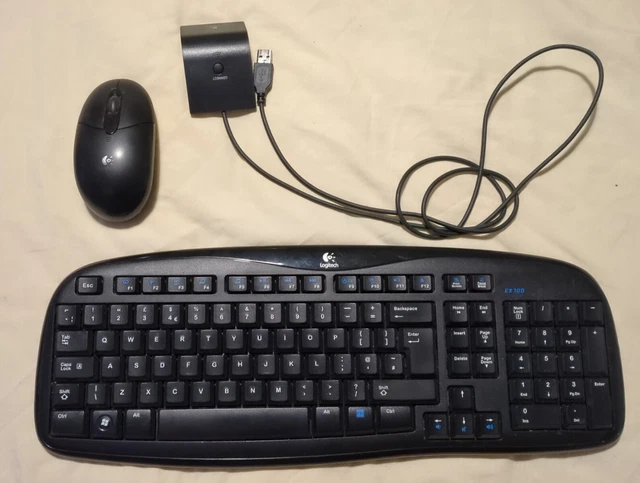 Logitech Cordless Desktop Ex 100 Keyboard Mouse And Receiver No Box £15