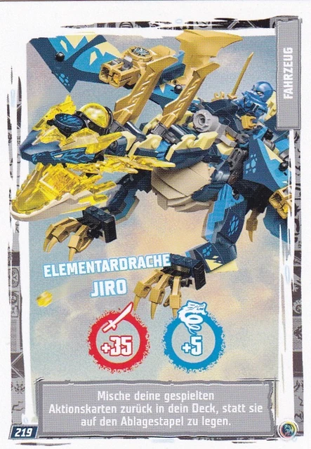 LEGO NINJAGO SÉRIE 9 TCG Véhicule Carte Numéro 219 Élémentaire Jiro EUR ...
