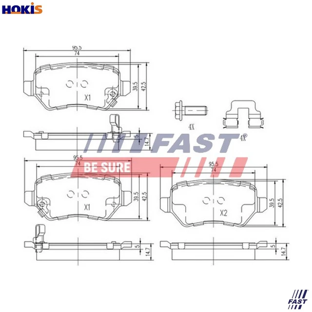 BRAKE PAD SET DISC BRAKE FT29524 FOR KIA VAUXHALL ZAFIRA/Mk/II CORSA ...