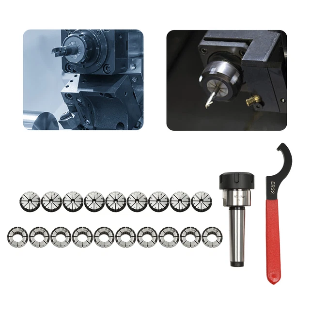 COLLET 18PC/SET SHANK Chuck Tools+Box Fit Milling Machine/Lathe ...