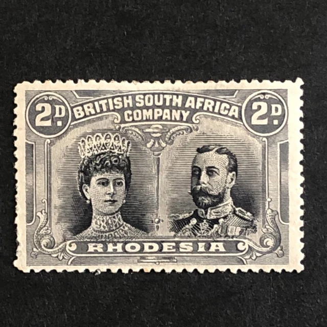 RHODESIA-1910- 2D STAMP-DOUBLE HEAD’S-KING GEORGE V & QUEEN ALEXANDRA ...