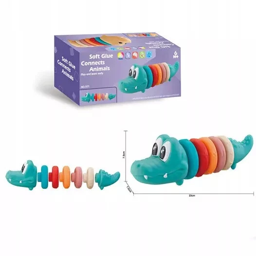 ZESTAW EDUKACYJNY DLA Malucha Miękka Piramidka Krokodyl LEAN Toys £7.83 ...