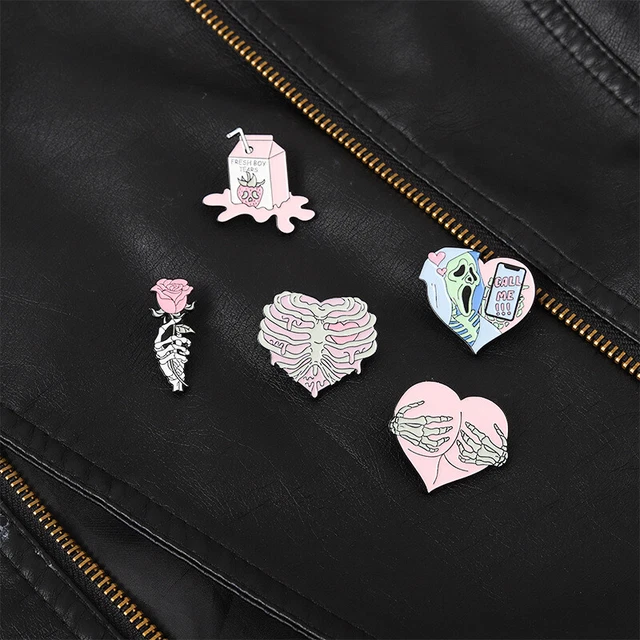 ROSE TÊTE DE Mort Broche Rib Cage Squelette Coeur Étreinte Call Moi ...