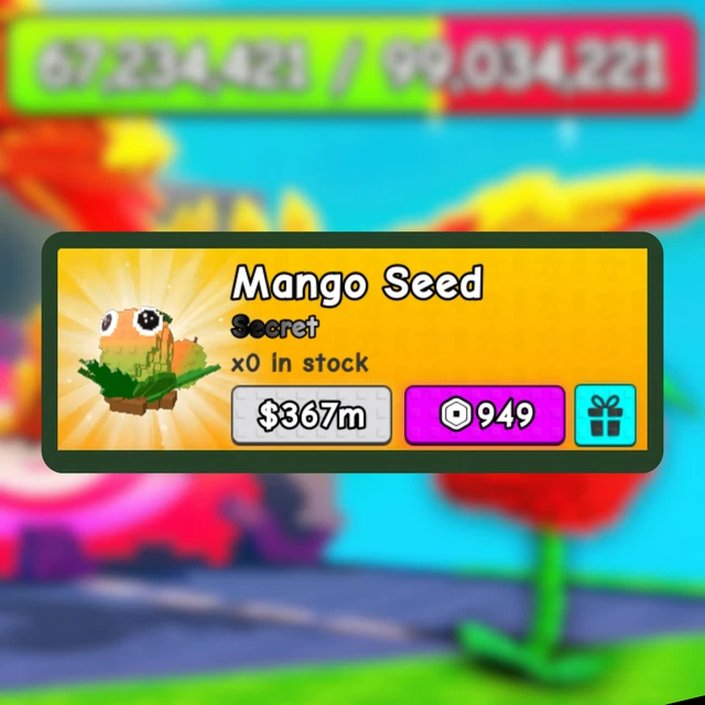 PLANTS VS BRAINROT Roblox ( NEW Mango Seed ) | Seeds | Fast ...