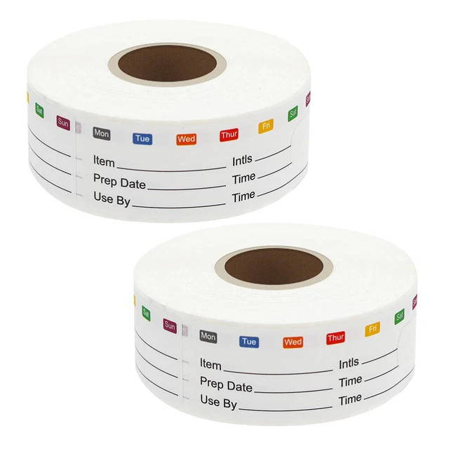 2 ROLLS DATE Label Sticker Labels for Glass Freezer Container Stickers ...
