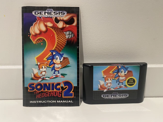 SEGA GENESIS SONIC the Hedgehog 2 (Blank Case, Cartridge, Manual ...