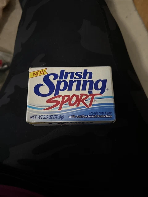 VINTAGE IRISH SPRING SPORT Antibacterial Deodorant Soap 2.5 Oz Bar NEW ...