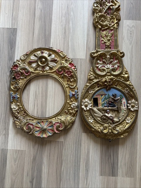 BALANCIER ANIMÉ ET Fronton Peint , Horloge Comtoise, Le Scieur EUR 100 ...