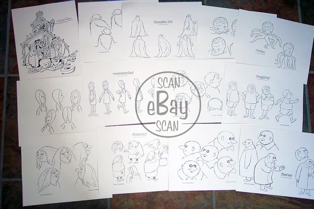 ADDAMS FAMILY ANIMATORS MODEL SHEETS HANNA BARBERA Studio Artist ...