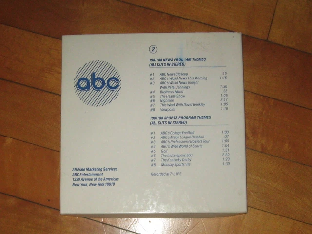 RARE VINTAGE 1987 1988 ABC Radio Music Reels Cuts News Sports Program ...