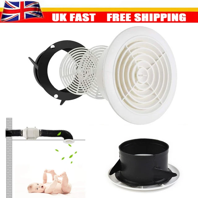 1PC ROUND AIR Vent Grille With Shutter And Fly Screen Duct Ventilation ...