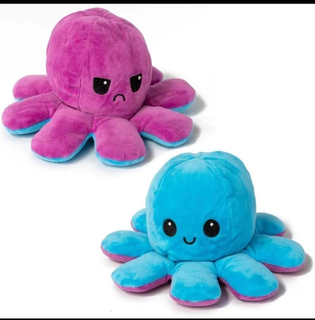NEW OFFICIAL 8& Reversible Mood Colour Changing Octopus Plush Soft Toys ...
