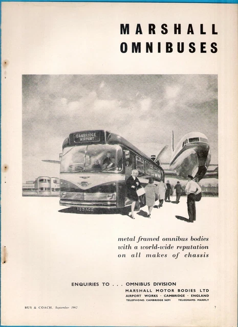 OLD MAGAZINE ADVERT 1962 - Marshall Motor Bodies Ltd of Cambridge ...