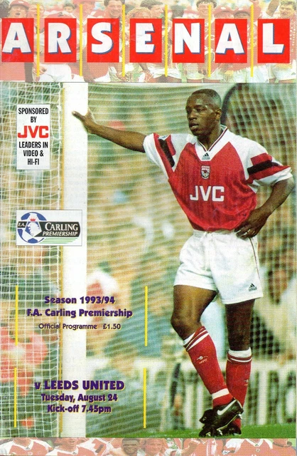 ARSENAL PROGRAMMES X3 Carling Premier League Season 1993 / 1994 £2.00 ...