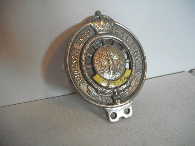 RARE 1920S,AUTO CYCLE Union/ RAC Car Badge, Enamel Year Bar, Morris ...