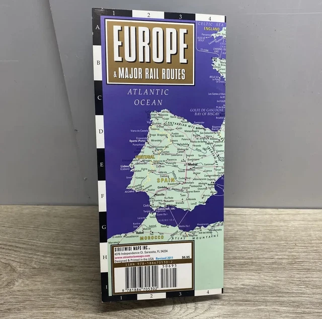 STREETWISE MAPS MAJOR Rail Routes of Europe Laminated Map 2015 £6.44 ...
