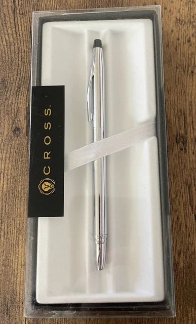 CROSS FOUNTAIN PEN Stylo Plume Chrome AT0086DC New In Box $20.00 - PicClick