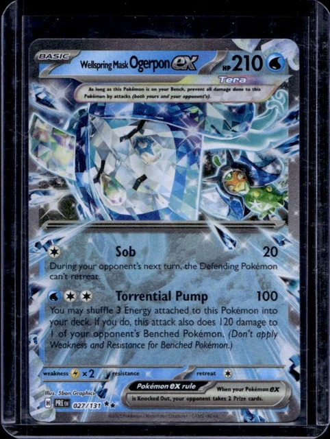 2025 POKEMON SV Prismatic Evolutions Wellspring Mask Ogerpon ex #027/ ...